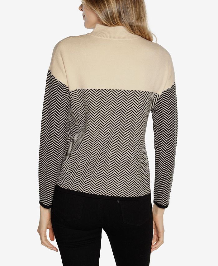 Belldini Women's Embellished Colorblock Sweater - Macy's
