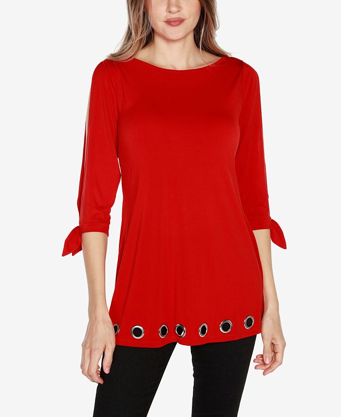 Belldini Women's Split-Sleeve Grommet Tunic Top - Macy's