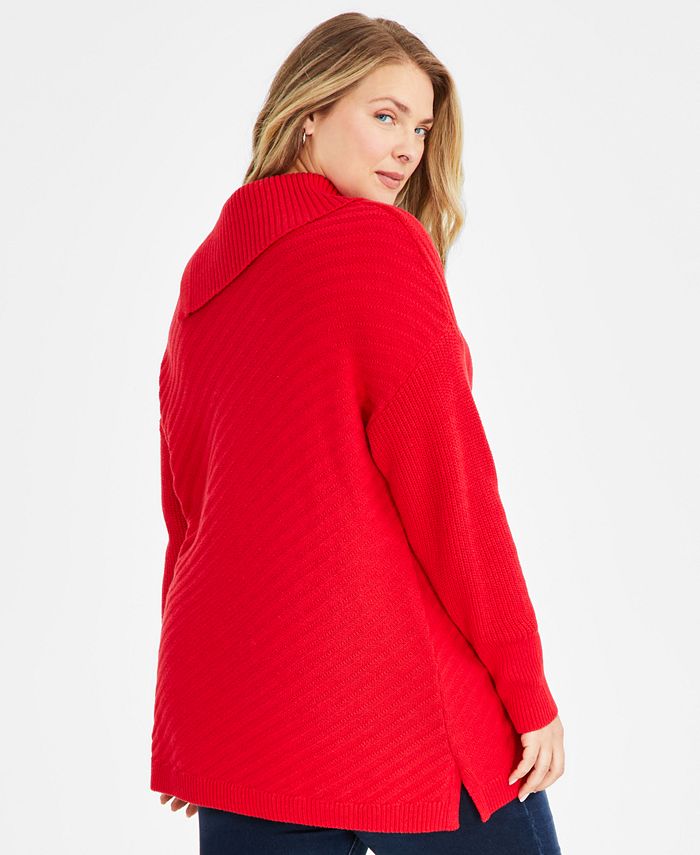 Style & Co Plus Size Envelope-Neck Sweater, Created for Macy's - Macy's