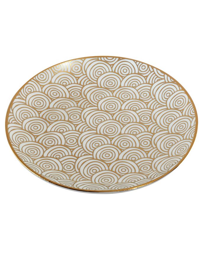 Certified International Mosaic Gold- Silver Tone Canape Plates Set of 6 ...