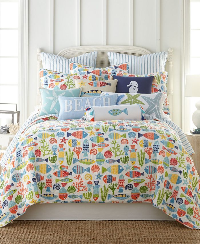 Levtex St. Anton Fish Embroidered Decorative Pillow, 18" x 18" - Macy's