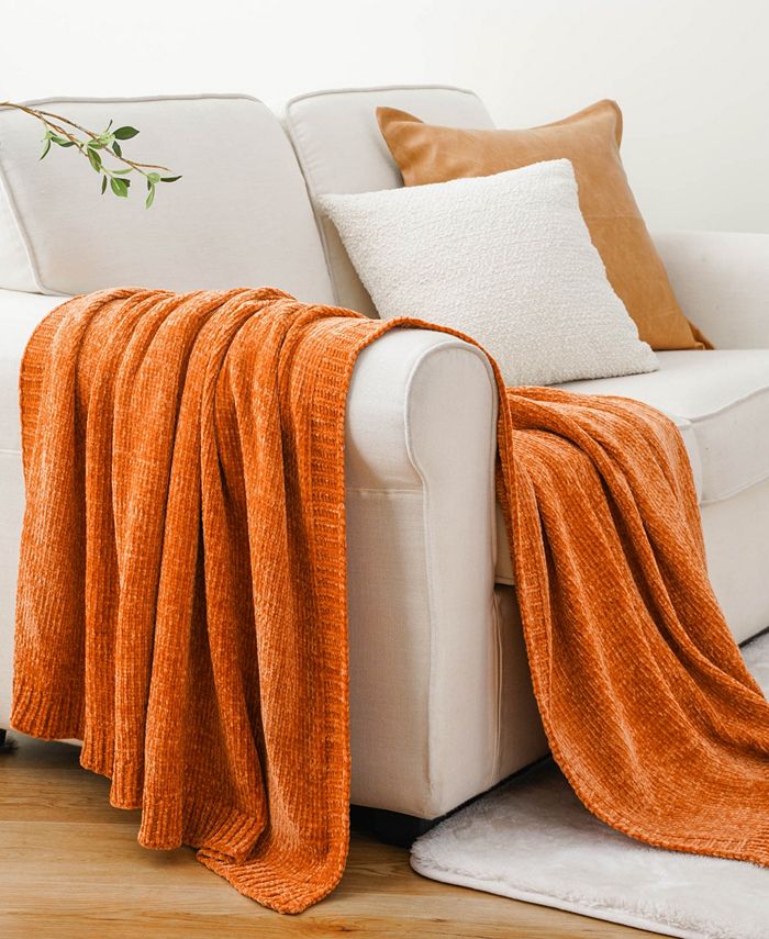 Battilo Lifestyle Solid Woven Micro Chenille Throw, 51" x 67" - Macy's