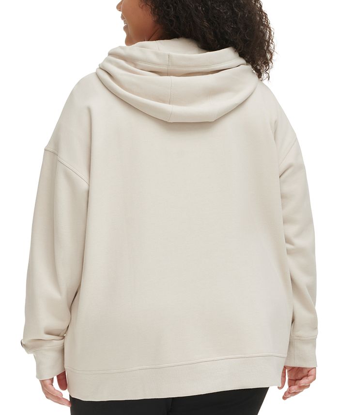 Calvin Klein Plus Size Logo-Stripe Hoodie - Macy's