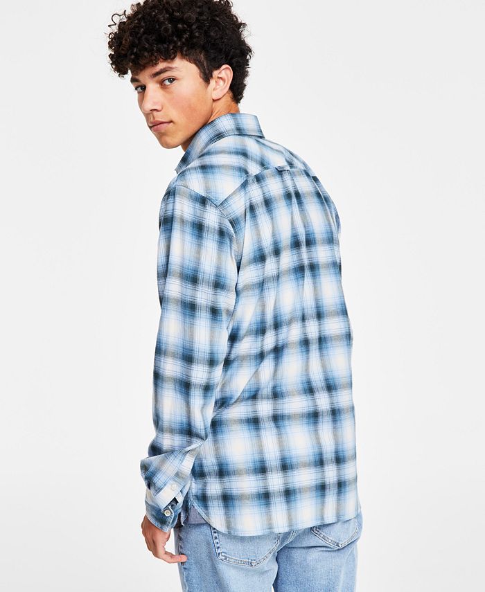 Sun + Stone Men's Davis Regular-Fit Plaid Button-Down Shirt, Created ...
