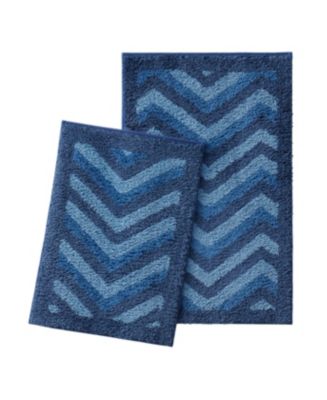Clara Clark 2 Piece Ultra Soft Non-Slip Shaggy Bath Rug - Chevron ...