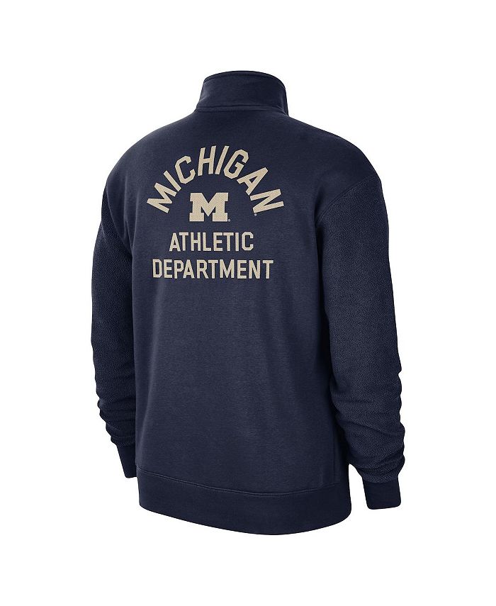 Nike Men's Navy Michigan Wolverines Campus Athletic Department Quarter-Zip Sweatshirt - Macy's
