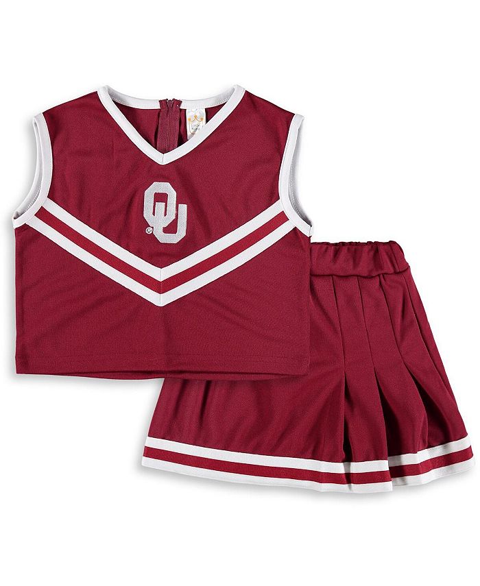 Little King Apparel Big Girls Crimson Oklahoma Sooners Two-Piece Cheer ...
