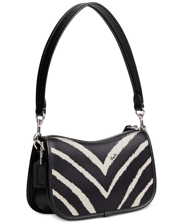 COACH Zebra Printed Mini Leather Swinger 20 - Macy's