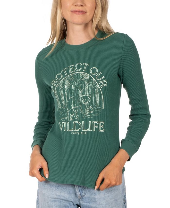 Ivory Ella Unisex Protect Bears Waffle Long Sleeve T-Shirt - Macy's