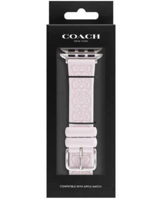 COACH Pink Pearlized Signature C Silicone Strap for 38, 40, 41mm Apple ...