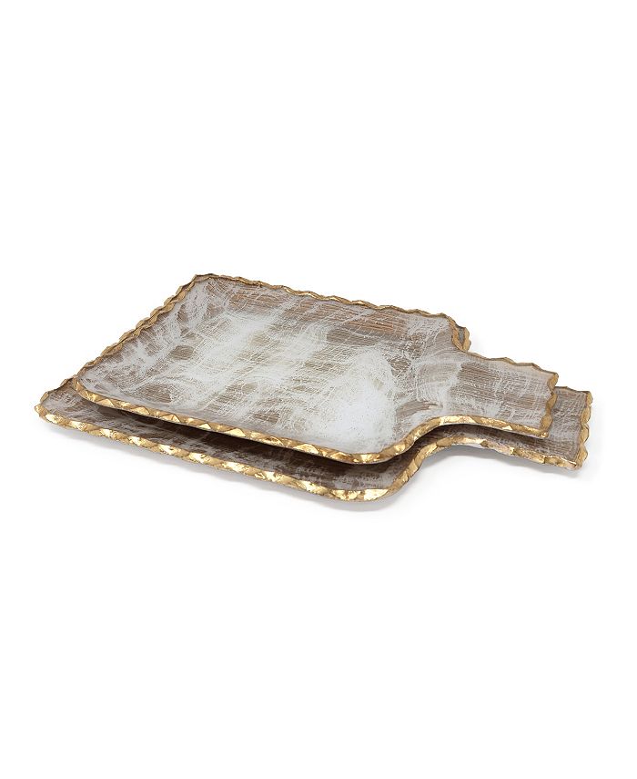 Classic Touch Gold-Tone Brushed Tray, Large - Macy's