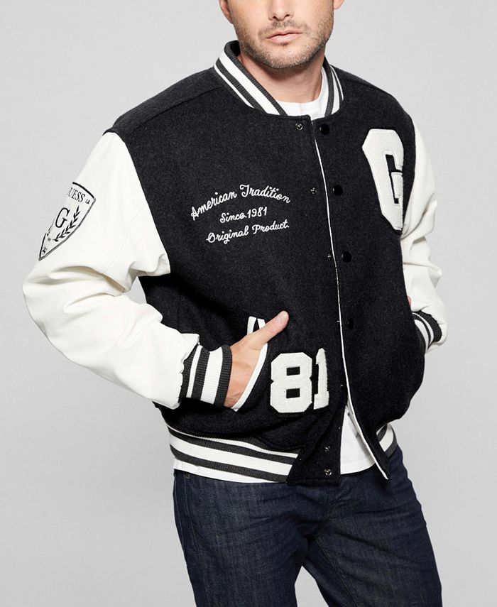 GUESS Men's 81 Varsity Patches Jacket - Macy's
