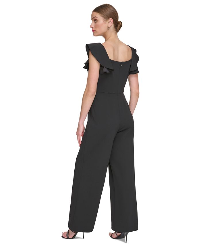 DKNY Women's Square-Neck Flutter-Sleeve Jumpsuit - Macy's