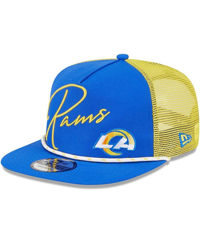 New Era Men's Royal Los Angeles Rams Script Logo Golfer 9FIFTY Snapback ...