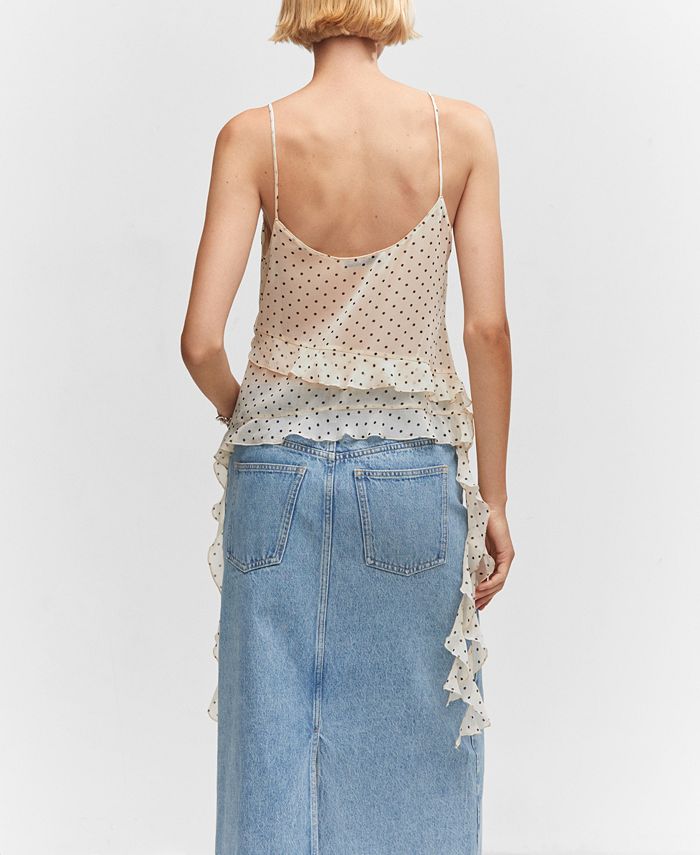 MANGO Women's Chiffon Ruffle Top - Macy's