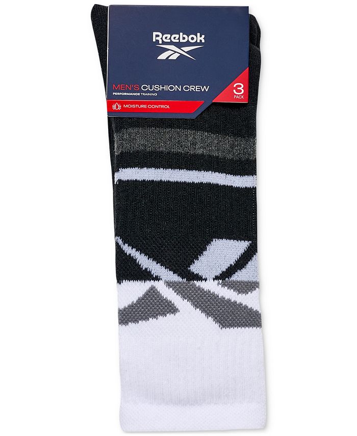 Reebok Men's 3-pk. Logo Terry Crew Socks - Macy's