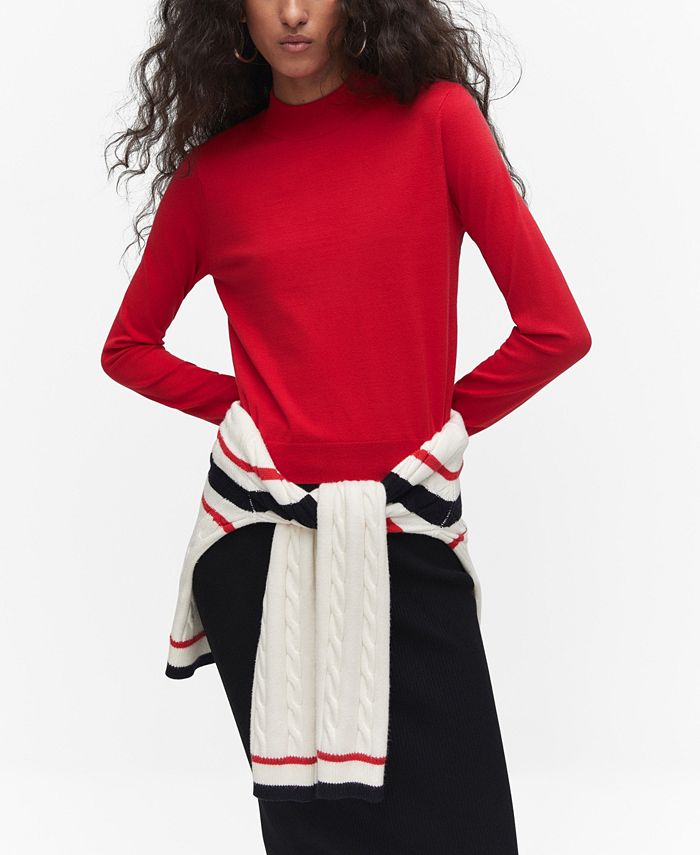MANGO Women's Fine Knitted Zip Pullover - Macy's