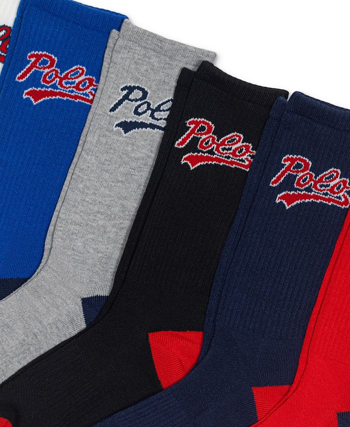 Polo Ralph Lauren Men's 6-Pk. Logo Colorblocked Crew Socks - Macy's