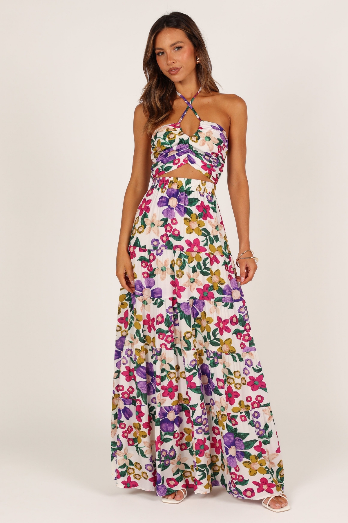 Click here for Petal and Pup Womens Kari Halter Top Set - Floral prices