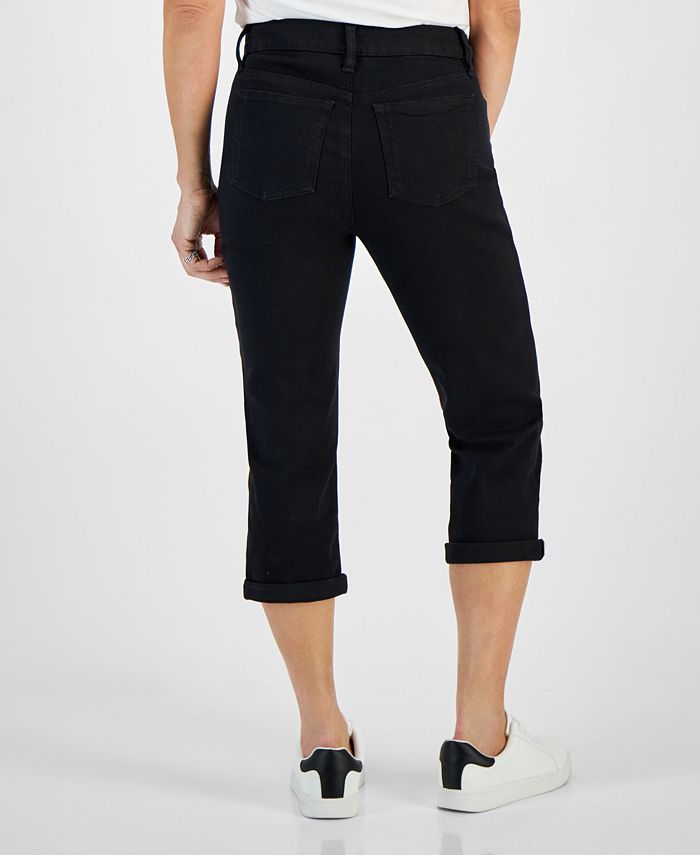 Style & Co Petite Mid-Rise Curvy Roll-Cuff Capri Jeans, Created for ...