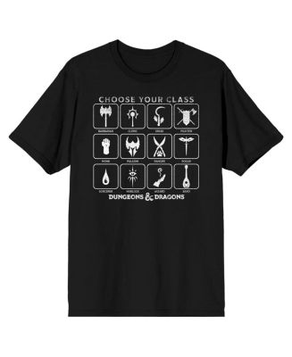 Men's and Women's Black Dungeons & Dragons Choose Your Class T-shirt ...