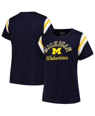 Women's Profile Navy Michigan Wolverines Plus Size Striped Tailgate ...