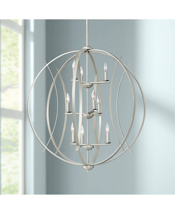 Possini Euro Design Spherical Brushed Nickel Large Orb Pendant ...