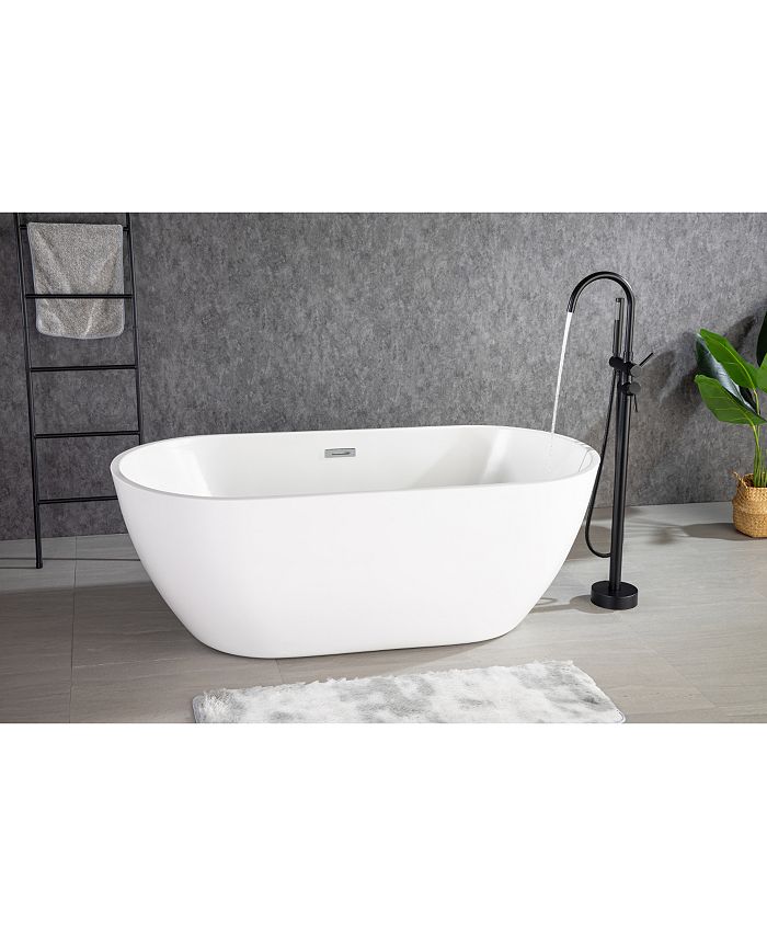 Simplie Fun Floor Mount Bathtub Faucet Freestanding Tub Filler Black ...