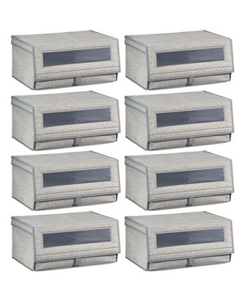 mDesign Large Fabric Closet Shoe Storage Box, 8 Pack - Macy's