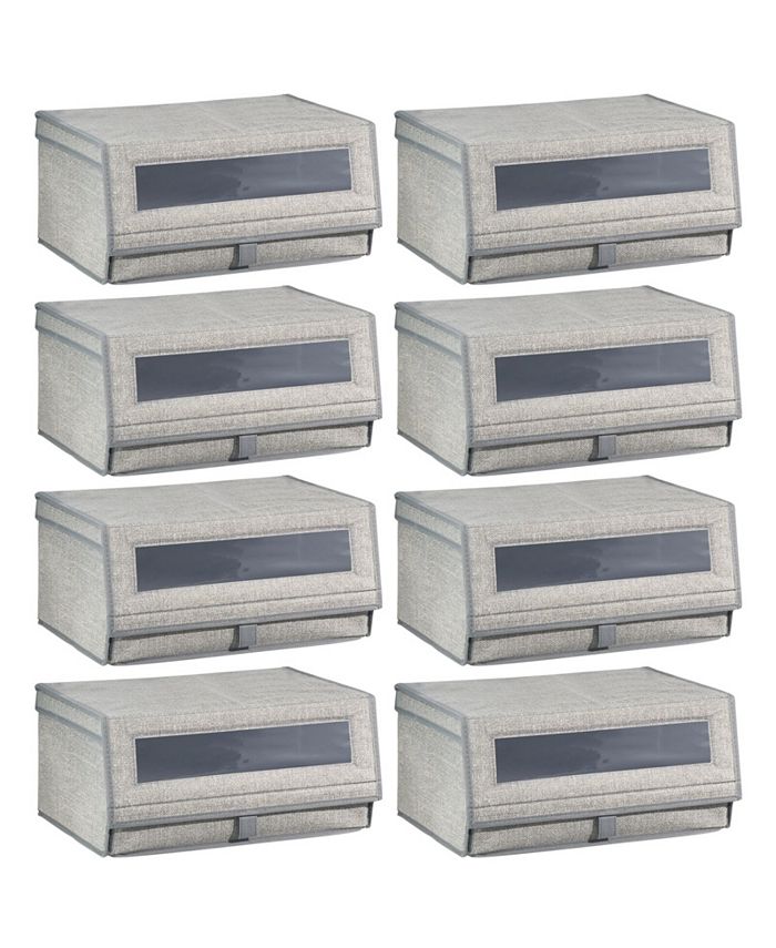 mDesign Large Fabric Closet Shoe Storage Box, 8 Pack - Macy's
