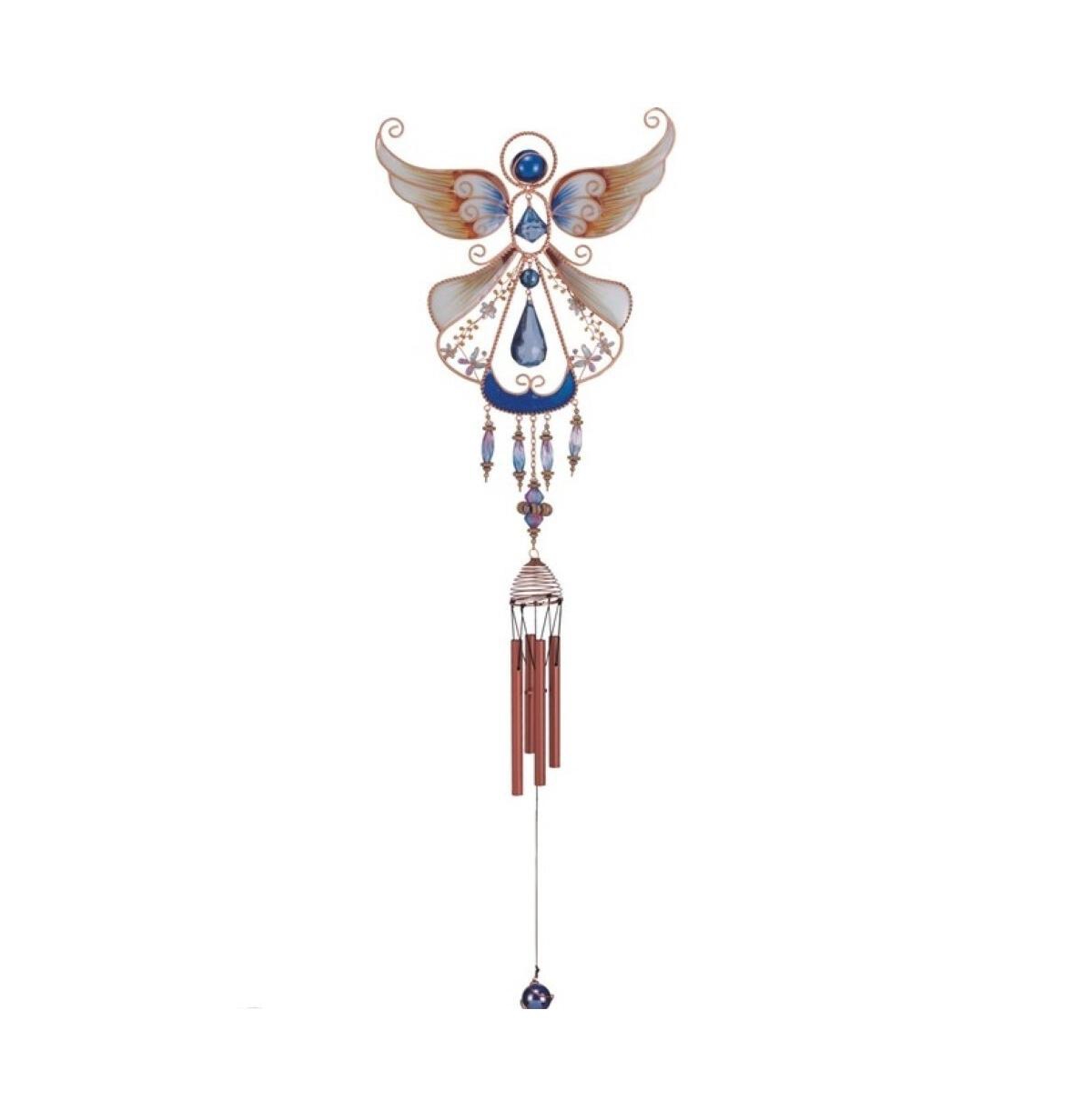 Click here for 33 Long Blue Angel Copper and Gem Wind Chime - Mul... prices