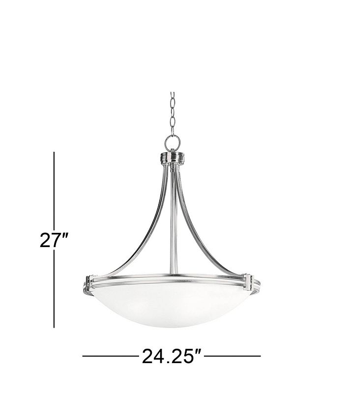 Possini Euro Design Deco Brushed Nickel Pendant Chandelier 24.25" Wide ...