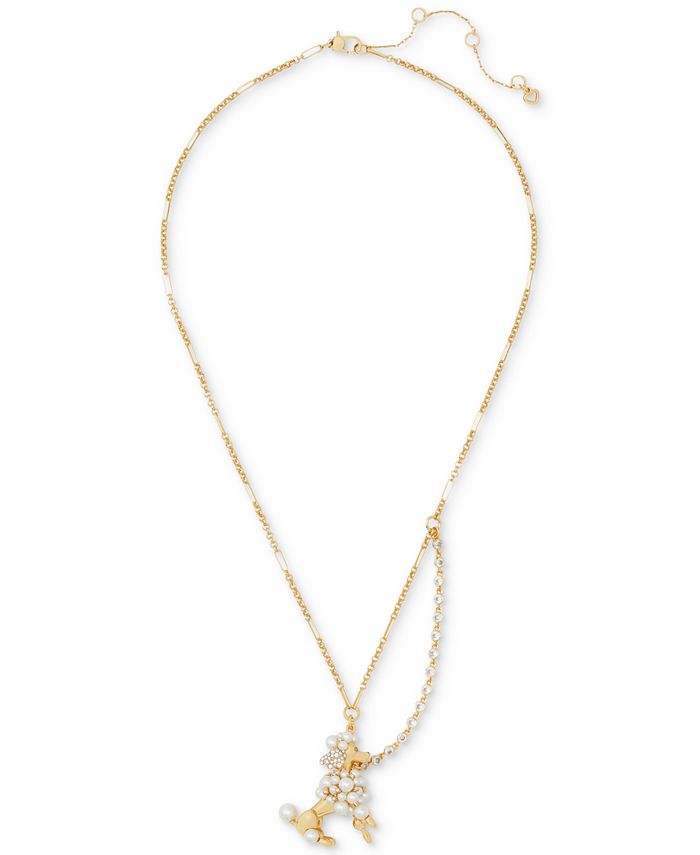 kate spade new york Gold-Tone Cubic Zirconia & Imitation Pearl Poodle ...