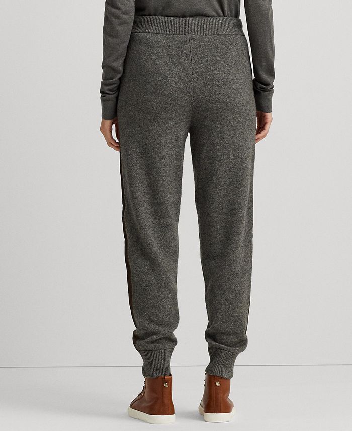 Lauren Ralph Lauren Women's Faux Suede-Trim Wool-Blend Jogger Pants ...