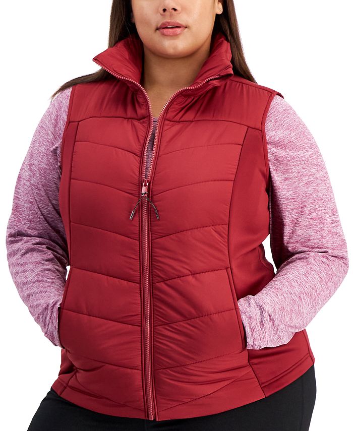 ID Ideology Plus Size Zip-Front Puffer Vest, Created for Macy's - Macy's