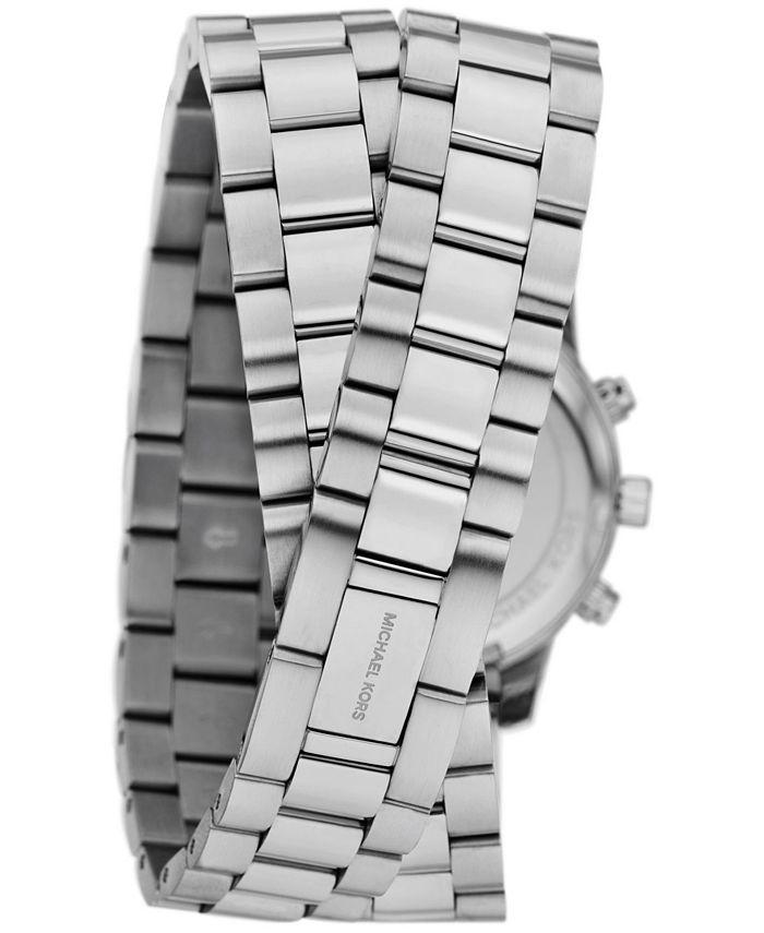 Michael Kors Women's Runway Chronograph Silver-Tone Stainless Steel ...