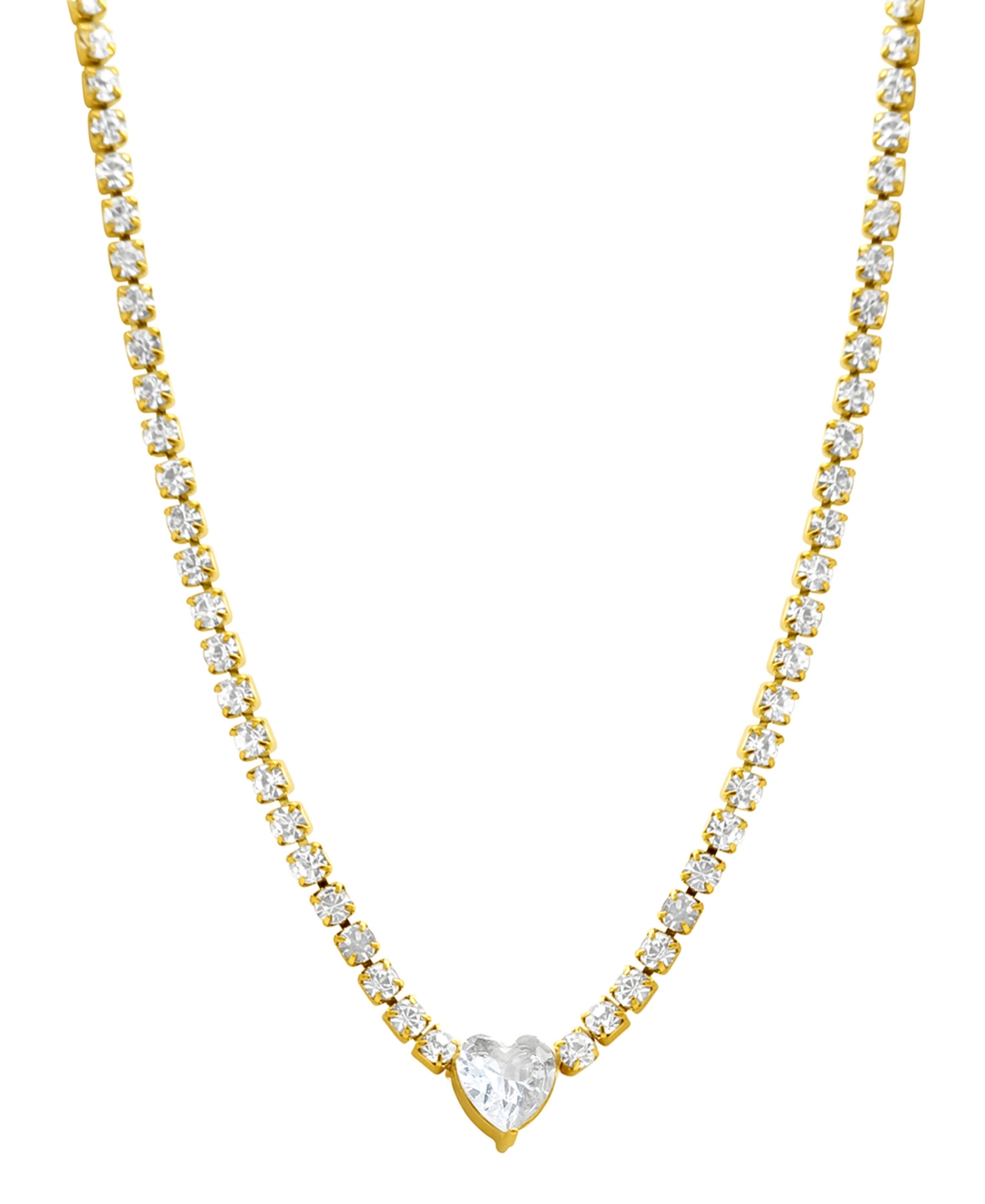 Click here for Adornia 14k Gold-Plated Crystal Heart Tennis Neckl... prices
