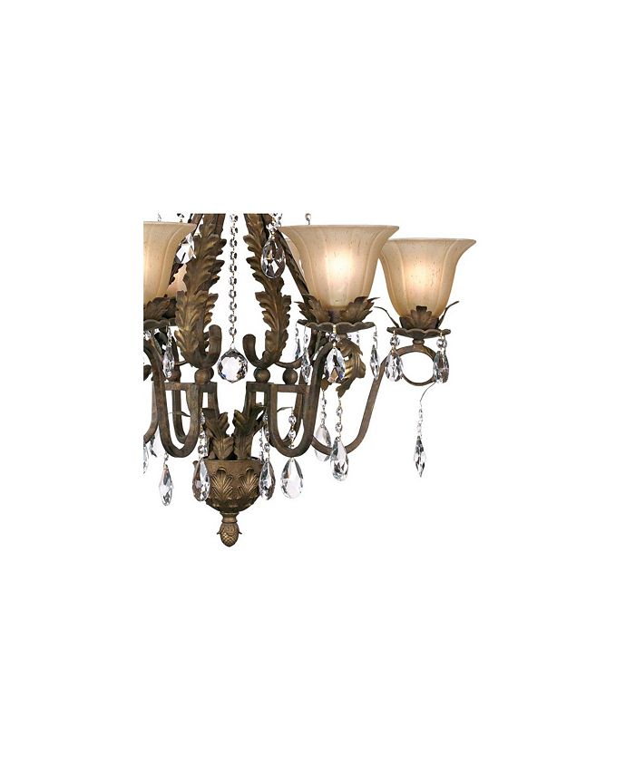 Regency Hill Iron Leaf Roman Bronze Chandelier Lighting 29" Wide ...