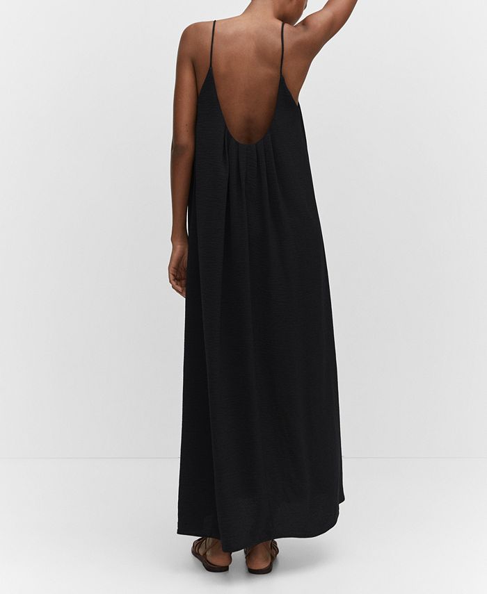 MANGO Women's Flowy Open Back Dress - Macy's
