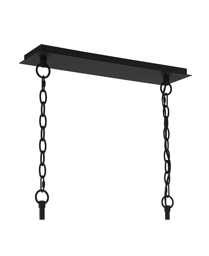 Possini Euro Design Carrine Black Silver Metal Rectangle Linear Pendant ...
