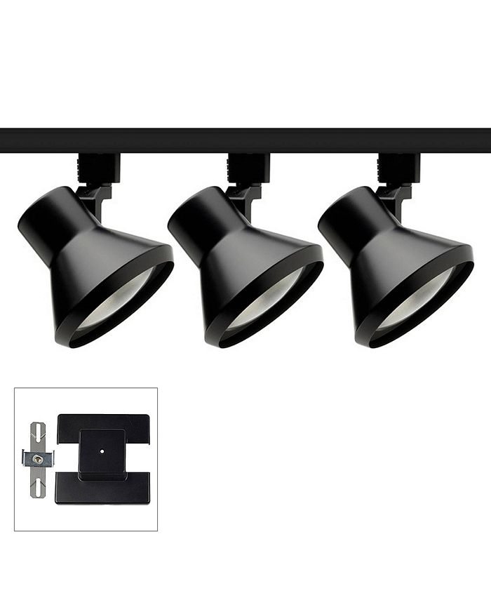 Juno Trac-Lite 3-Light Flared Black Floating Canopy Track Kit - Macy's