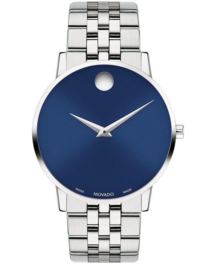 Movado Men's Museum Classic Swiss Quartz Silver-Tone Stainless Steel ...