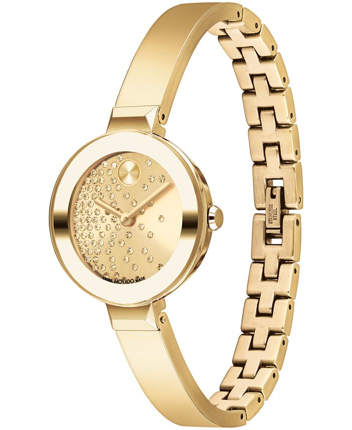 Movado Women's Bold Bangles Swiss Quartz Ionic Plated Light Gold-Tone 2 ...