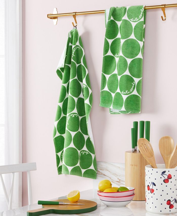 kate spade new york Joy Dot Kitchen Towels 2 Pack Set, 17" x 28" - Macy's