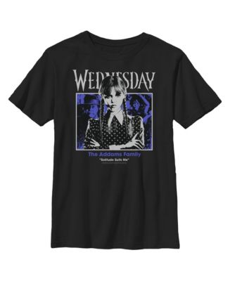 Boy's Wednesday Solitude Suits Me Portrait Child T-Shirt - Macy's