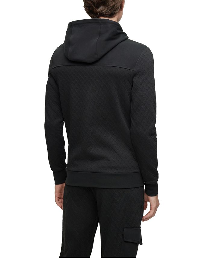 Hugo Boss Men's Monogram Jacquard Zip-Up Hoodie - Macy's
