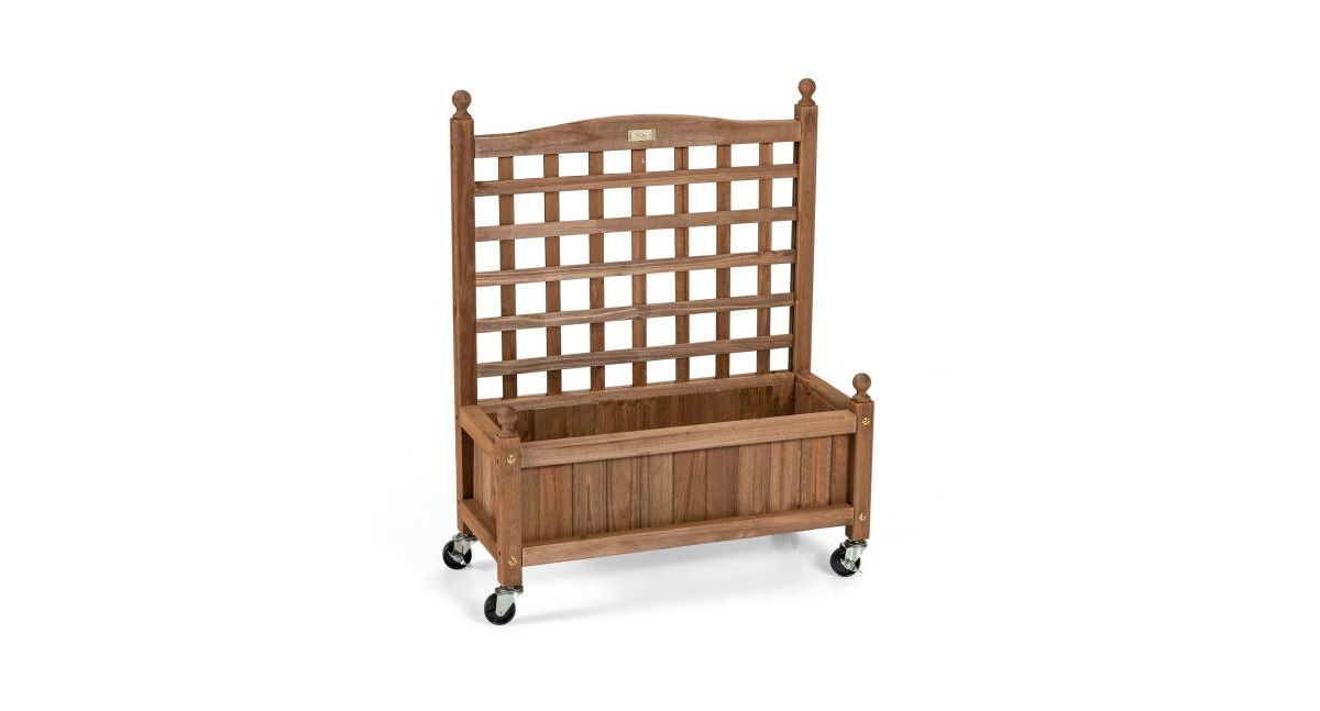 Click here for 32in Wood Planter Box with Trellis Mobile Raised B... prices