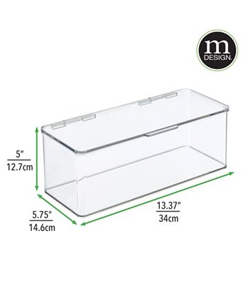 mDesign Plastic Bathroom Vanity Organizer Bin Box with Hinged Lid, 2 ...