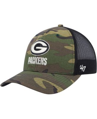 Men's '47 Brand Camo, Black Green Bay Packers Trucker Adjustable Hat ...