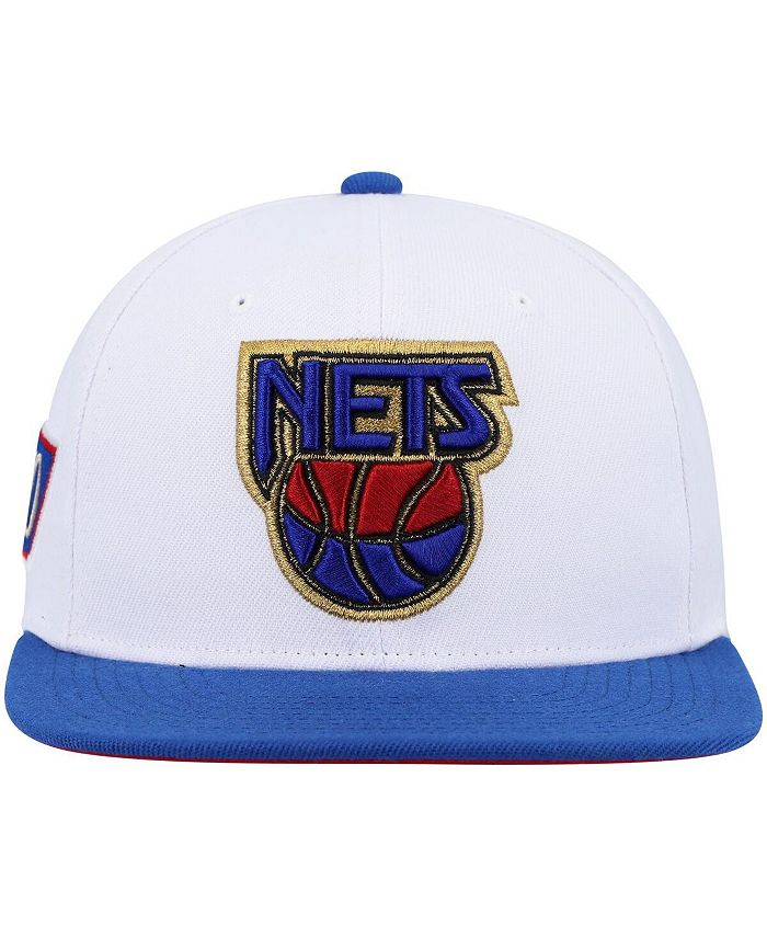 Mitchell & Ness Men's White, Blue New Jersey Nets Hardwood Classics ...